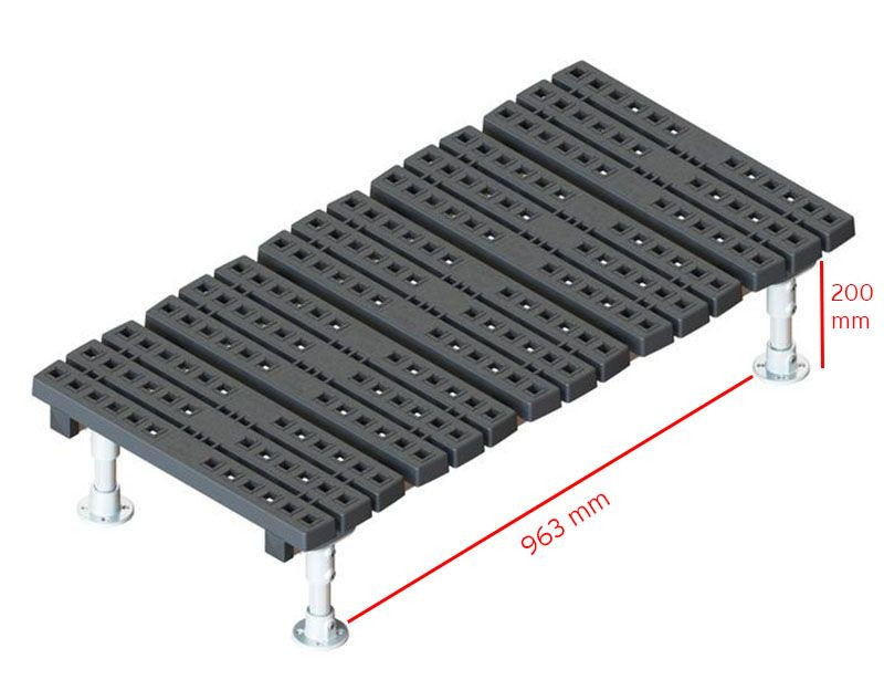 Mini step-over platform - Fixed, 200x963mm clearance - Simplified Safety