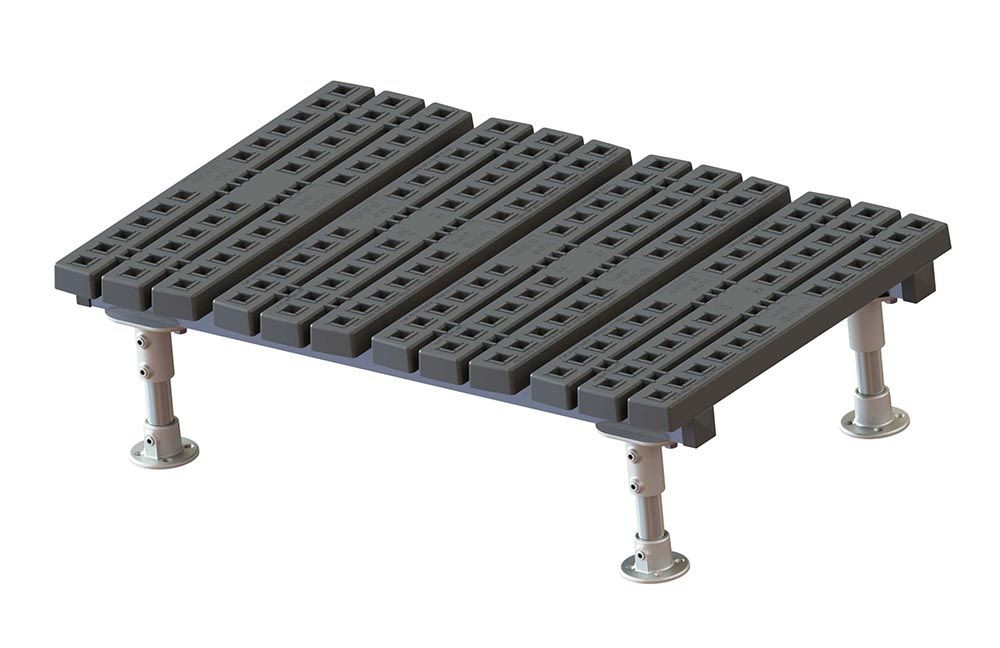 Mini step-over platform - Fixed, 200x713mm clearance - Simplified Safety