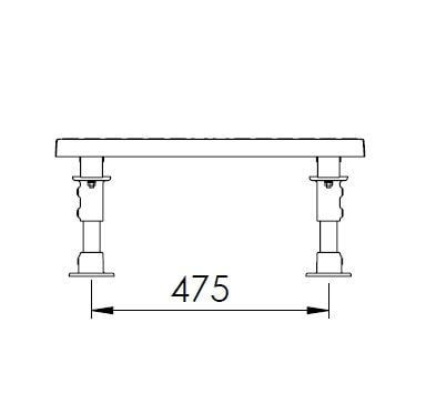 Mini step-over platform - Fixed, 200x463mm clearance - Simplified Safety