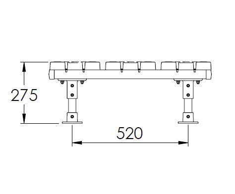 Mini step-over platform - Fixed, 200x463mm clearance - Simplified Safety