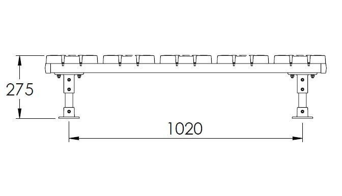 Mini step-over platform - Fixed, 200x963mm clearance - Simplified Safety