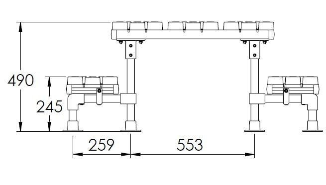 Mini step-over platform - Fixed, 400x463mm clearance - Simplified Safety