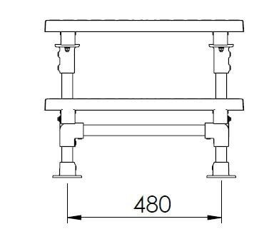 Mini step-over platform - Fixed, 400x713mm clearance - Simplified Safety