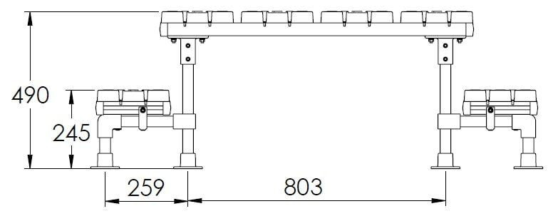 Mini step-over platform - Fixed, 400x713mm clearance - Simplified Safety