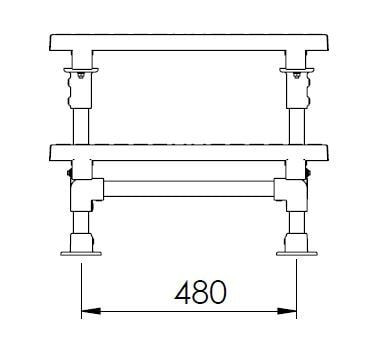 Mini step-over platform - Fixed, 400x963mm clearance - Simplified Safety