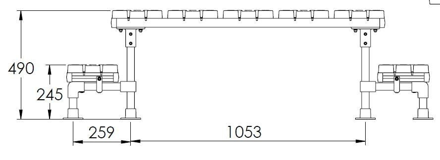 Mini step-over platform - Fixed, 400x963mm clearance - Simplified Safety
