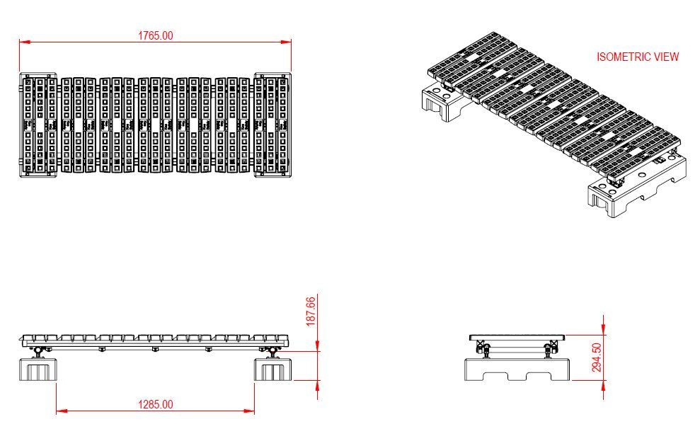 Mini step-over platform - Freestanding, 187x1285mm clearance ...