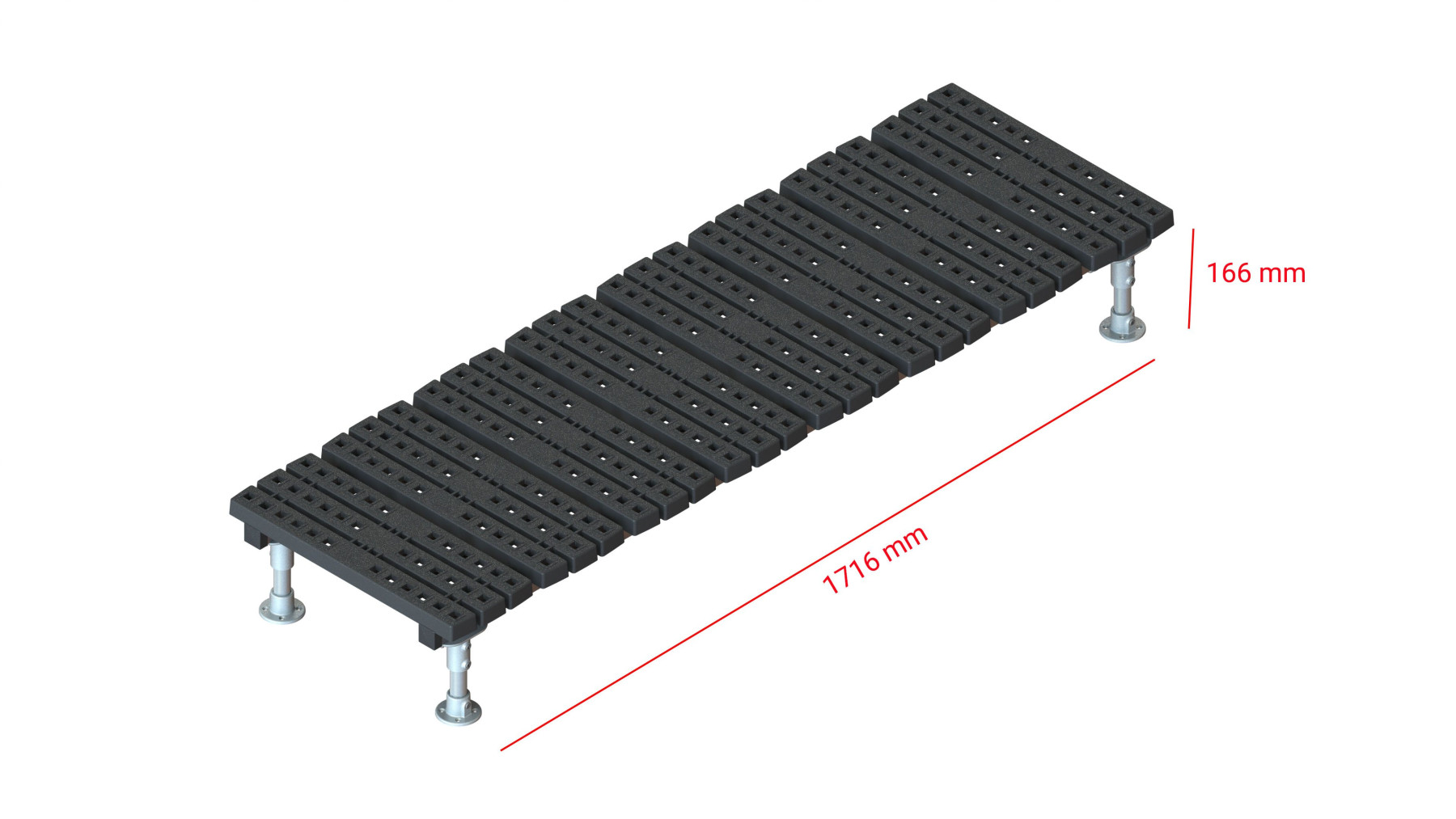 Mini step-over platform - Fixed, 1716x166 mm clearance - Simplified Safety