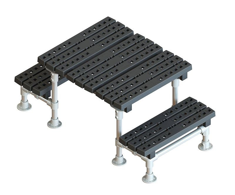 Mini step-over platform - Fixed, 400x463mm clearance - Simplified Safety