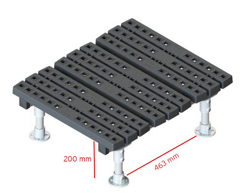 Mini step-over platform - Fixed, 200x463mm clearance - Simplified Safety