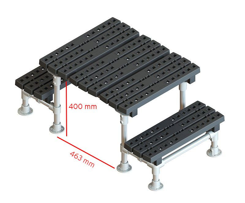 Mini step-over platform - Fixed, 400x463mm clearance - Simplified Safety