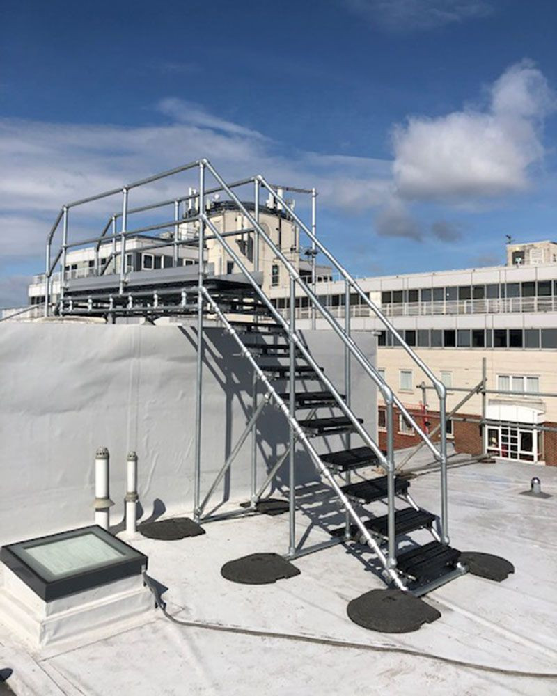 Stepover units to accommodate changes in roof level - Simplified Safety