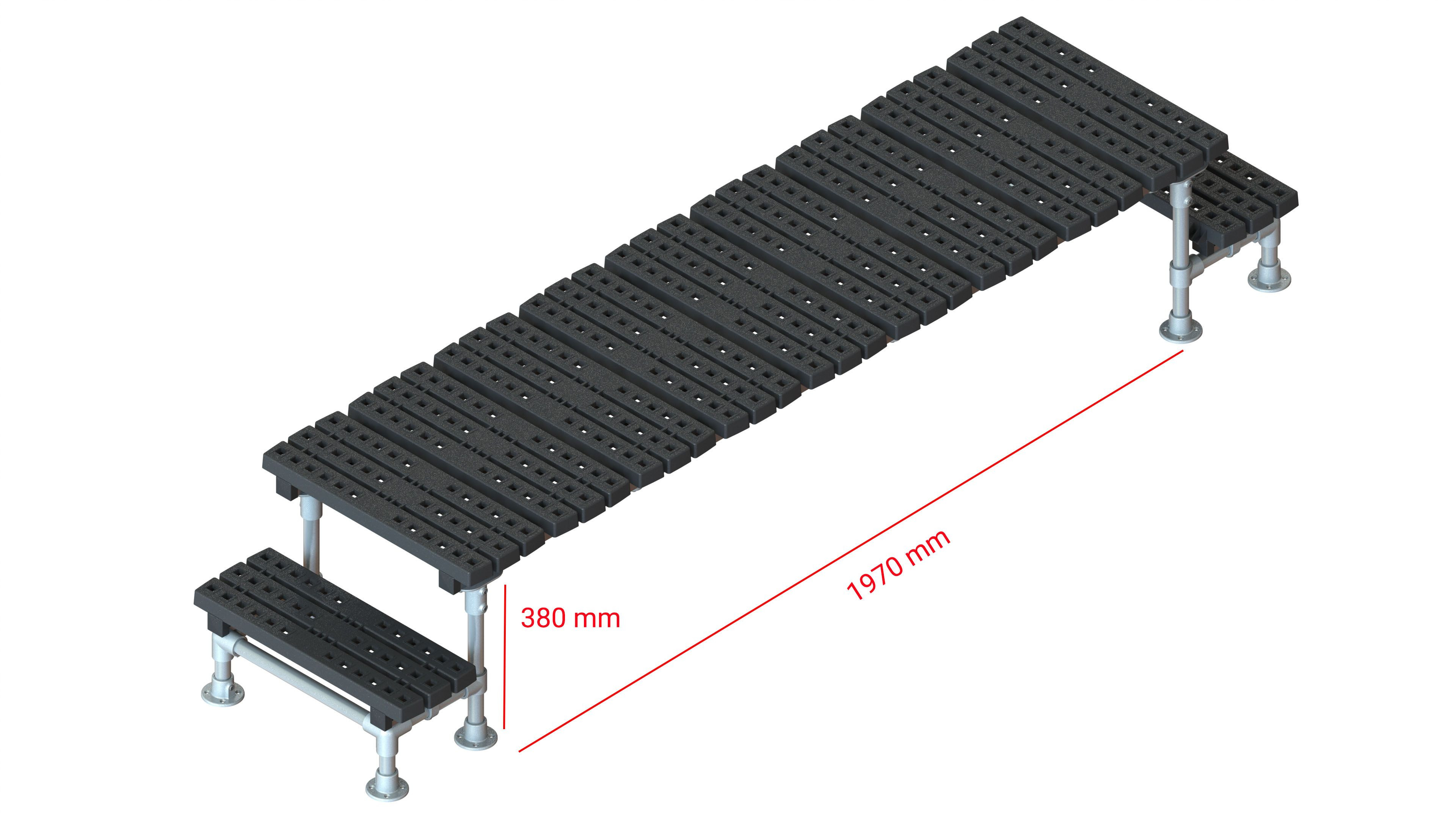 Mini step-over platform - Fixed, 1978x380mm clearance - Simplified Safety