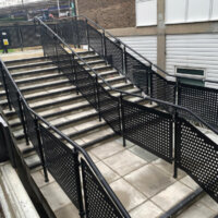 Handrail system with perforated panels - Simplified Safety