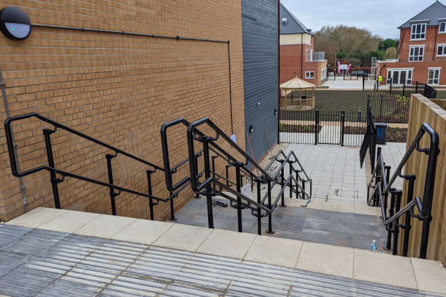 Complex DDA handrail system installed for a care home - Simplified Safety