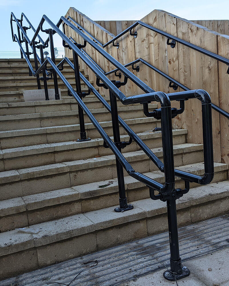 Complex DDA handrail system installed for a care home - Simplified Safety